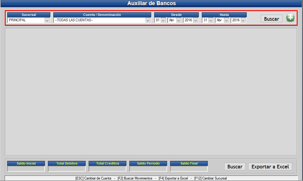 Reporte Auxiliar de BANCOS - Orion Plus