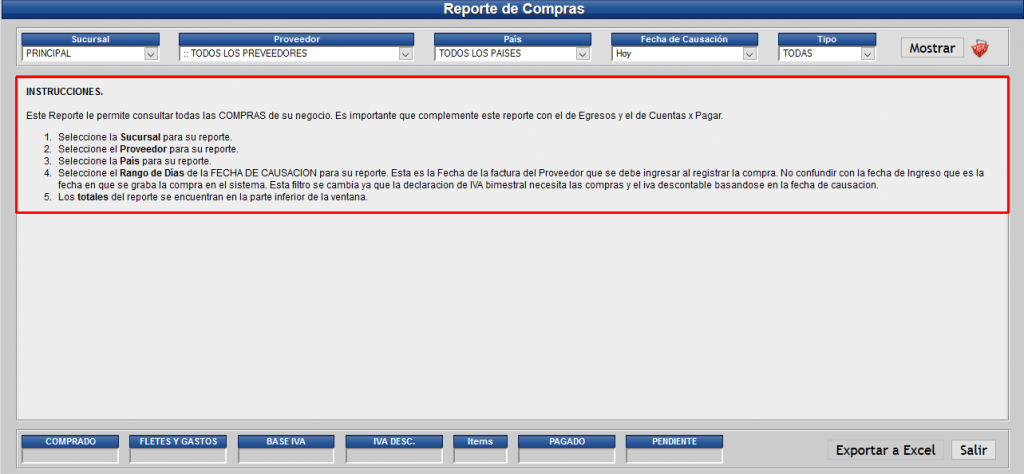 Reporte de Compras a Terceros – Orion Plus